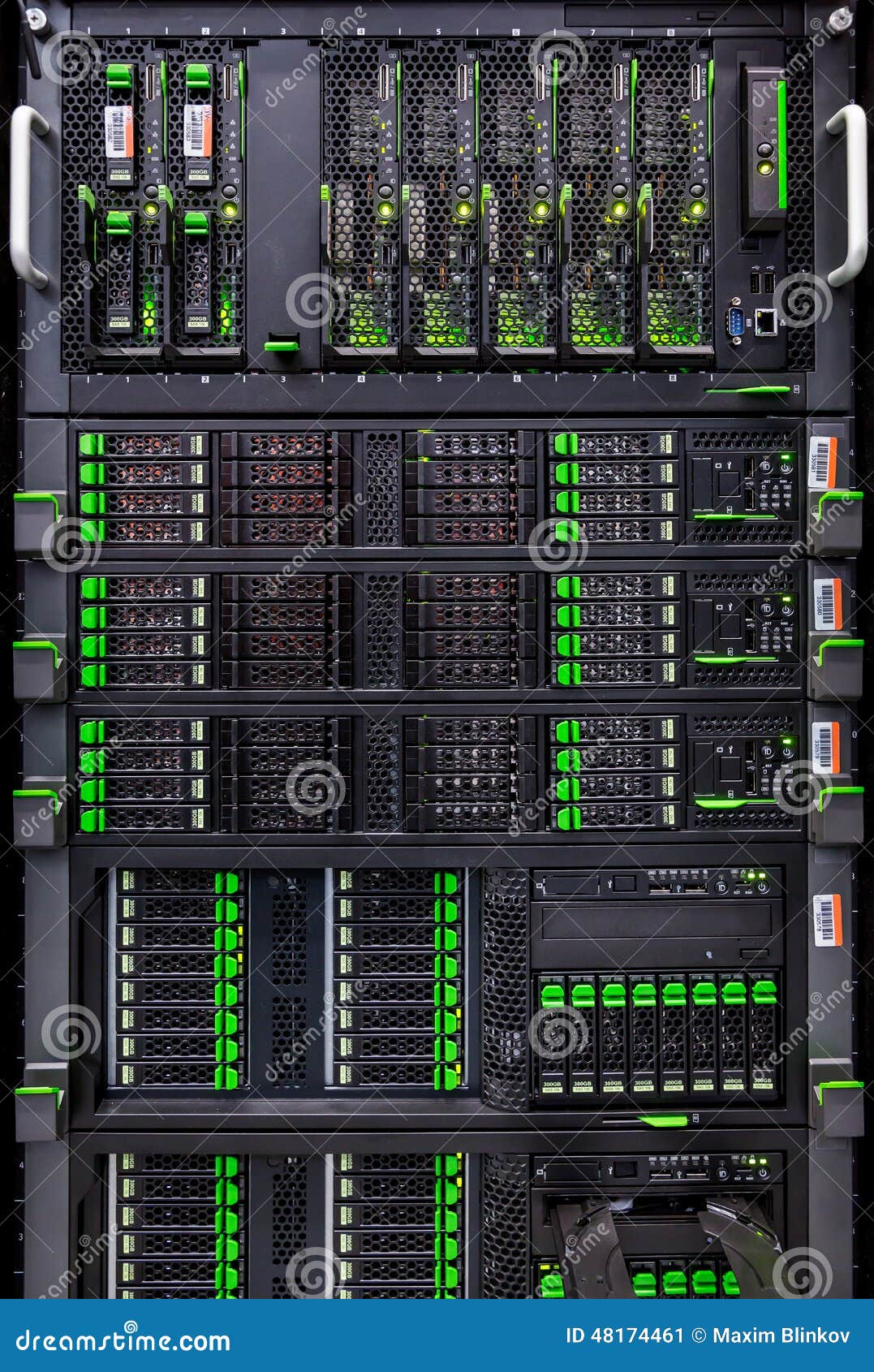 Rows of Hard Drives in the Data Center Stock Image - Image of drive ...
