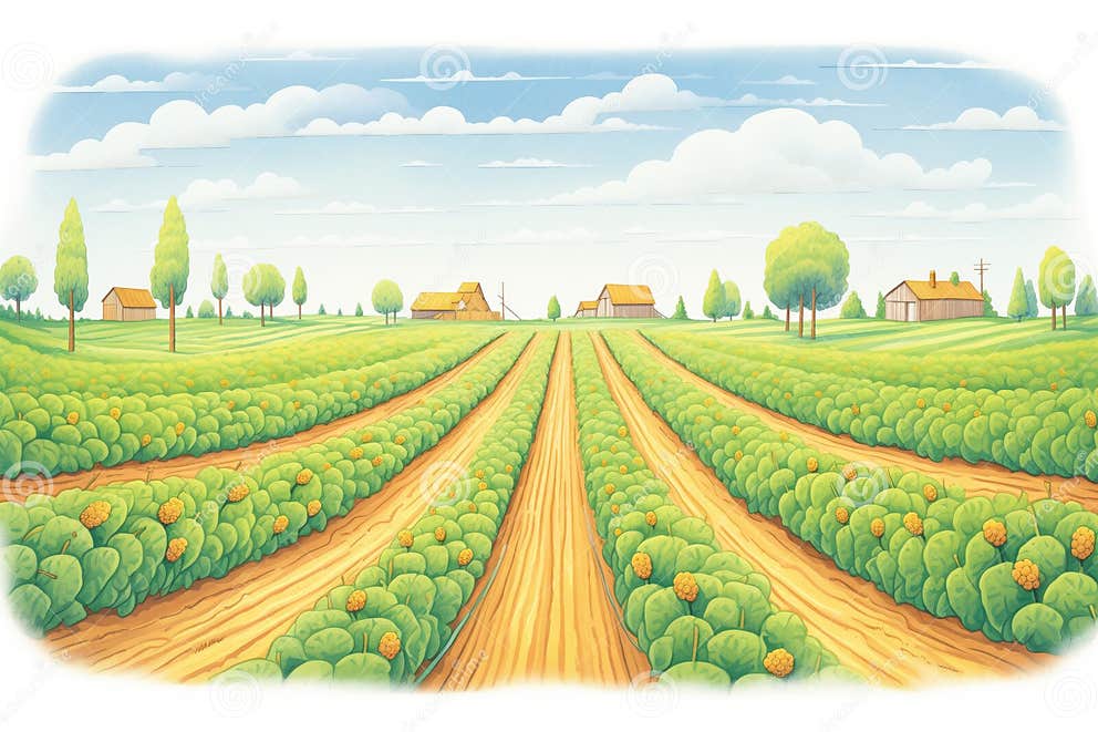 Rows of Hop Fields Set in Countryside Landscape Stock Photo - Image of ...