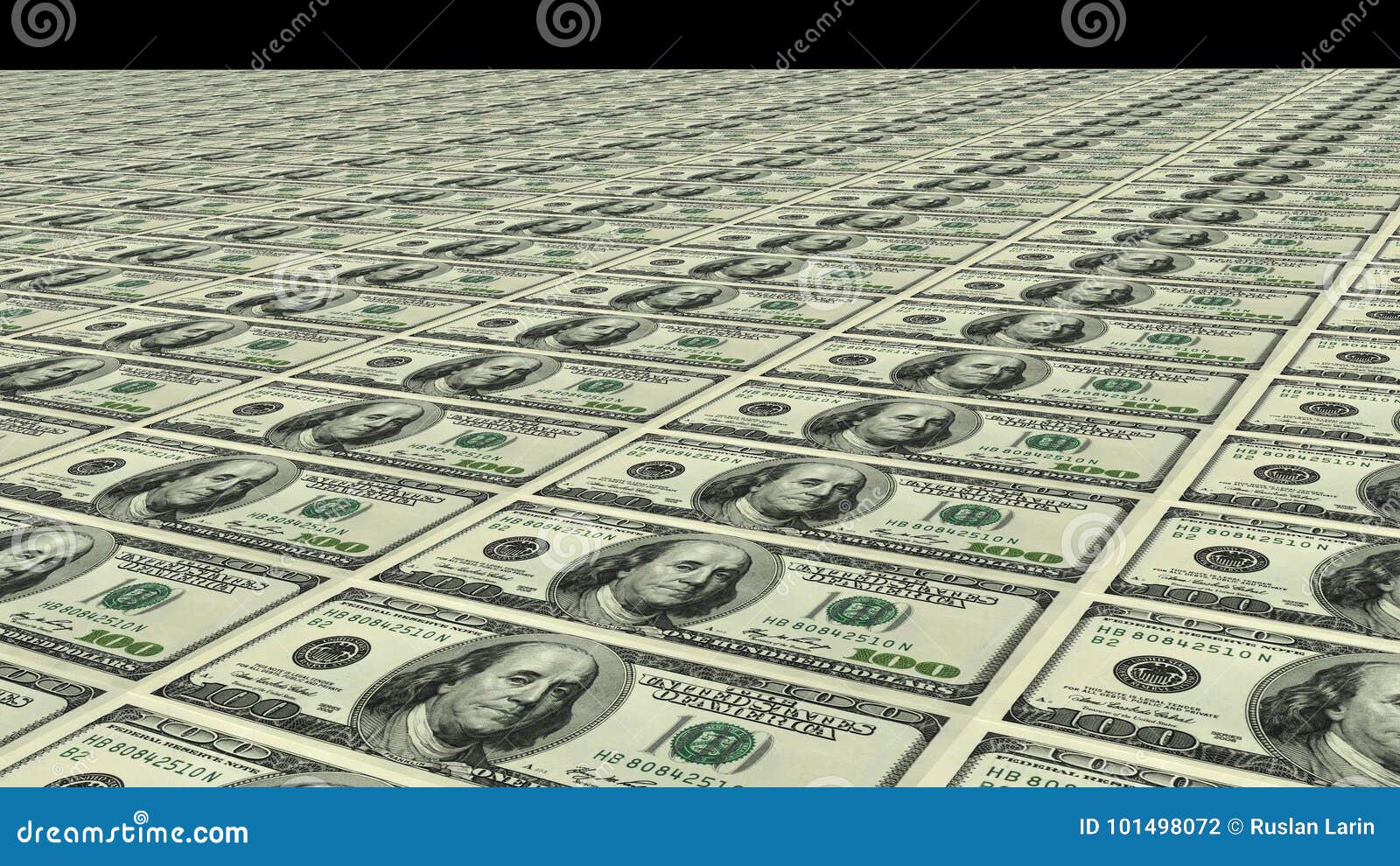 Rows of Hundred Dollar Bills. Stock Illustration - Illustration of ...