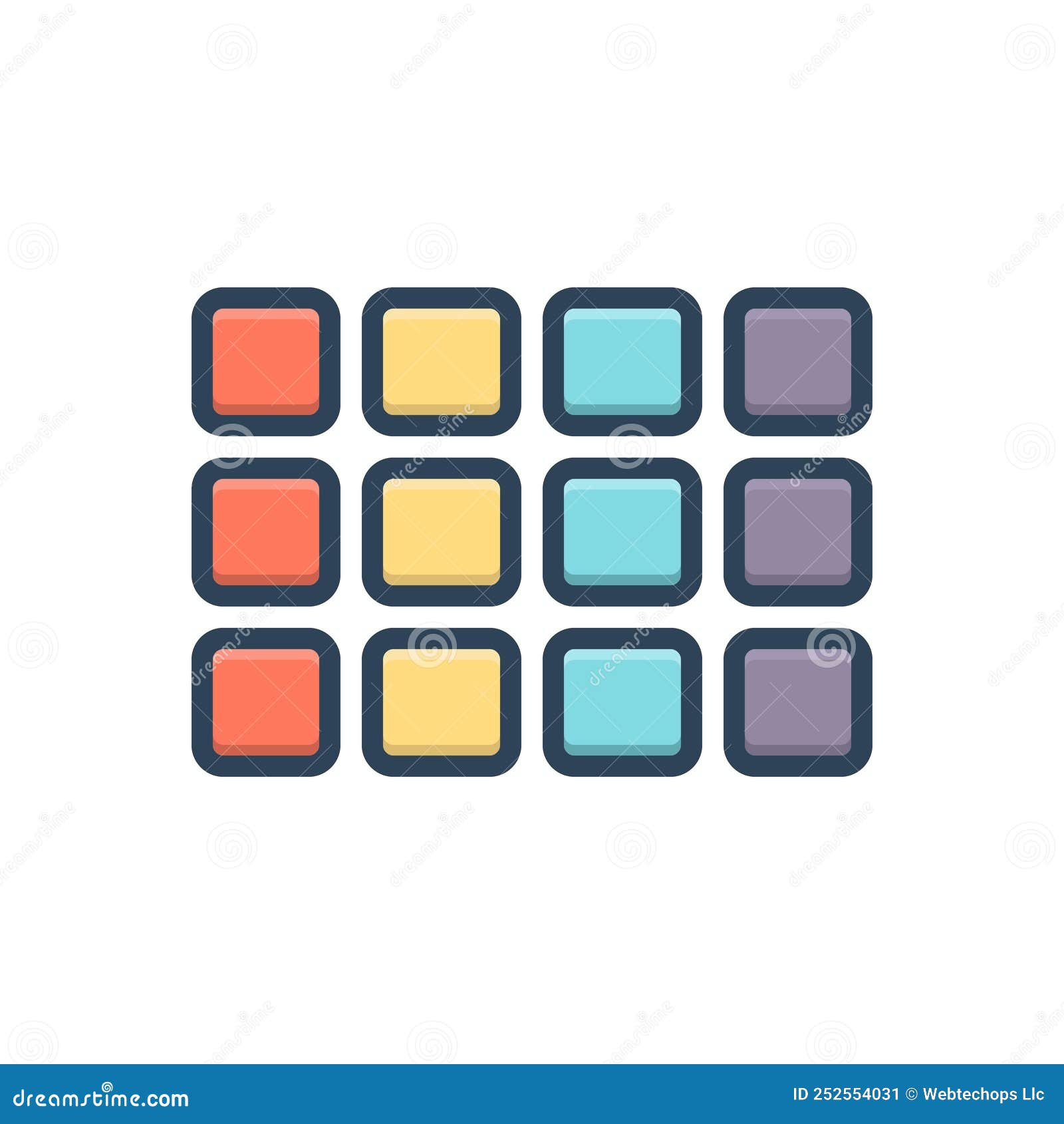 Color Illustration Icon for Rows, Line and Column Stock Vector ...