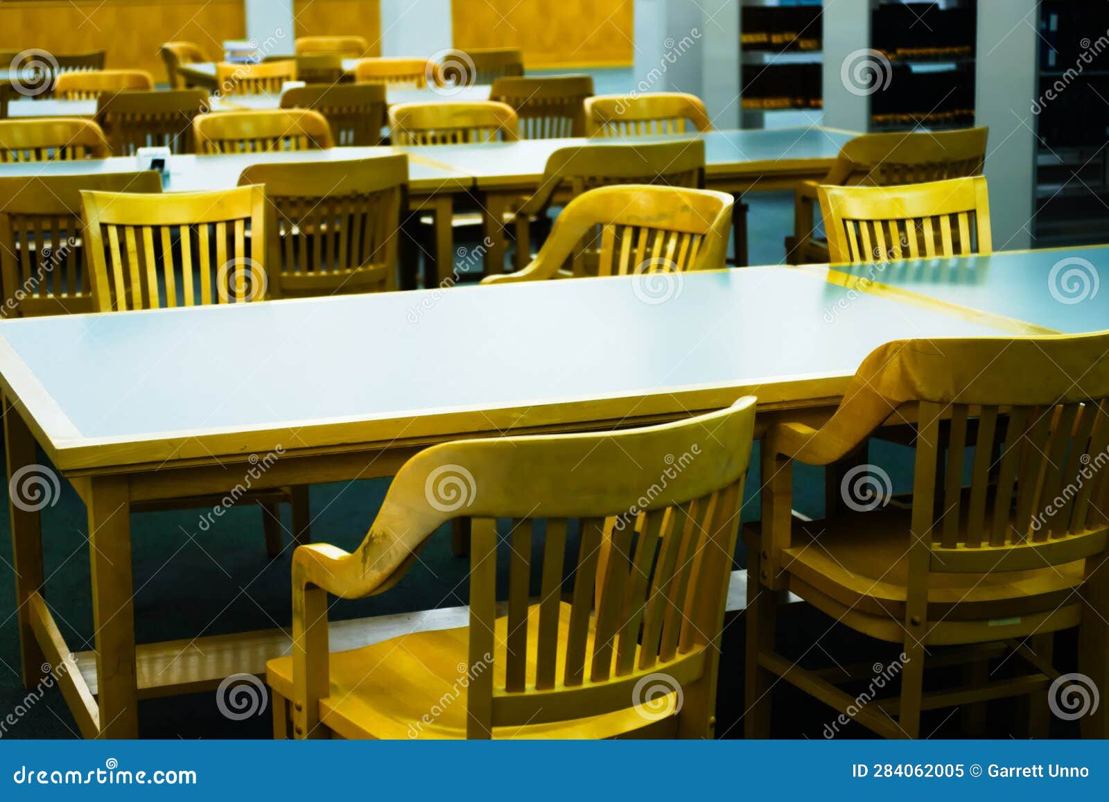 Rows of Institutional Chairs and Tables in Learning Environment Stock ...