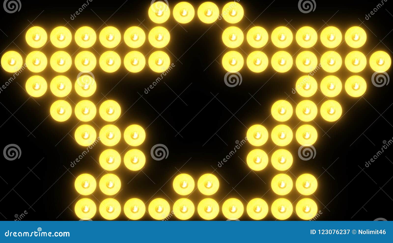 Rows of Light Bulbs with Random Switch on, Computer Generated Retro ...