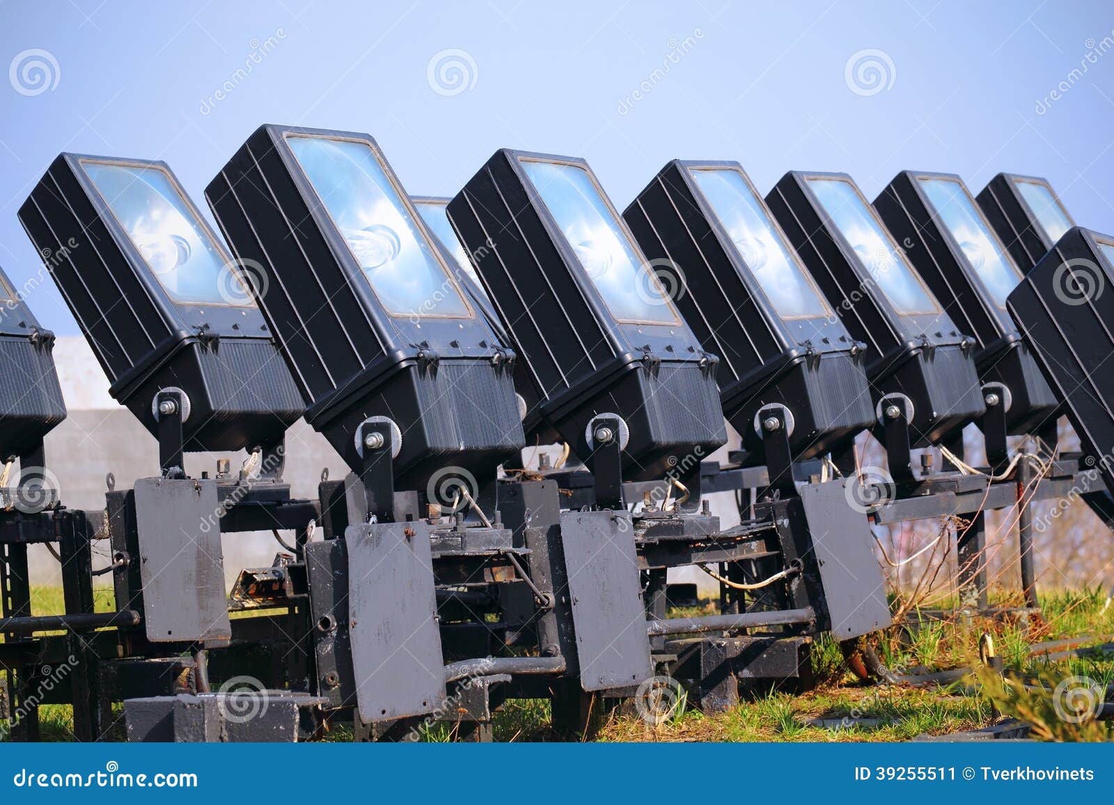 Rows of lights stock image. Image of powerful, street - 39255511