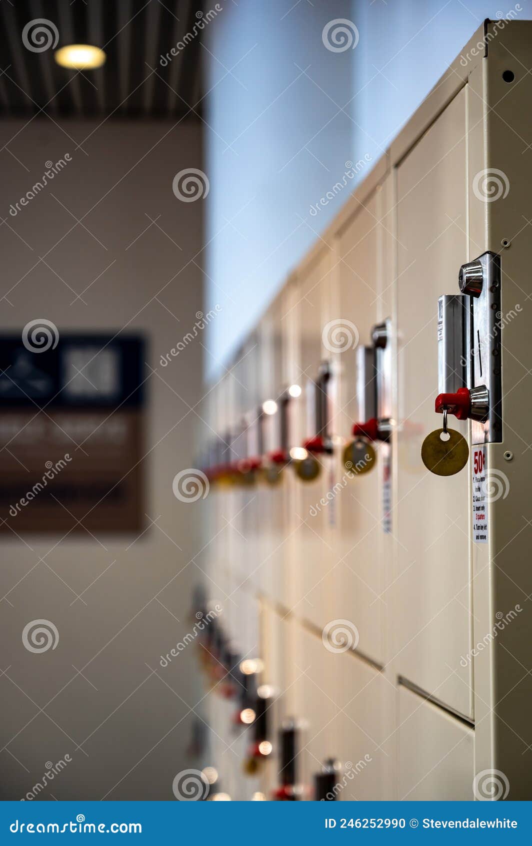 Rows of Lockers for Self-service Storage of Items at a Public Location ...