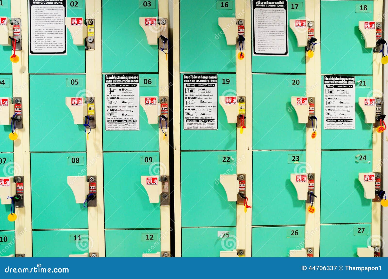 Rows of Lockers stock image. Image of lockers, dramatic - 44706337