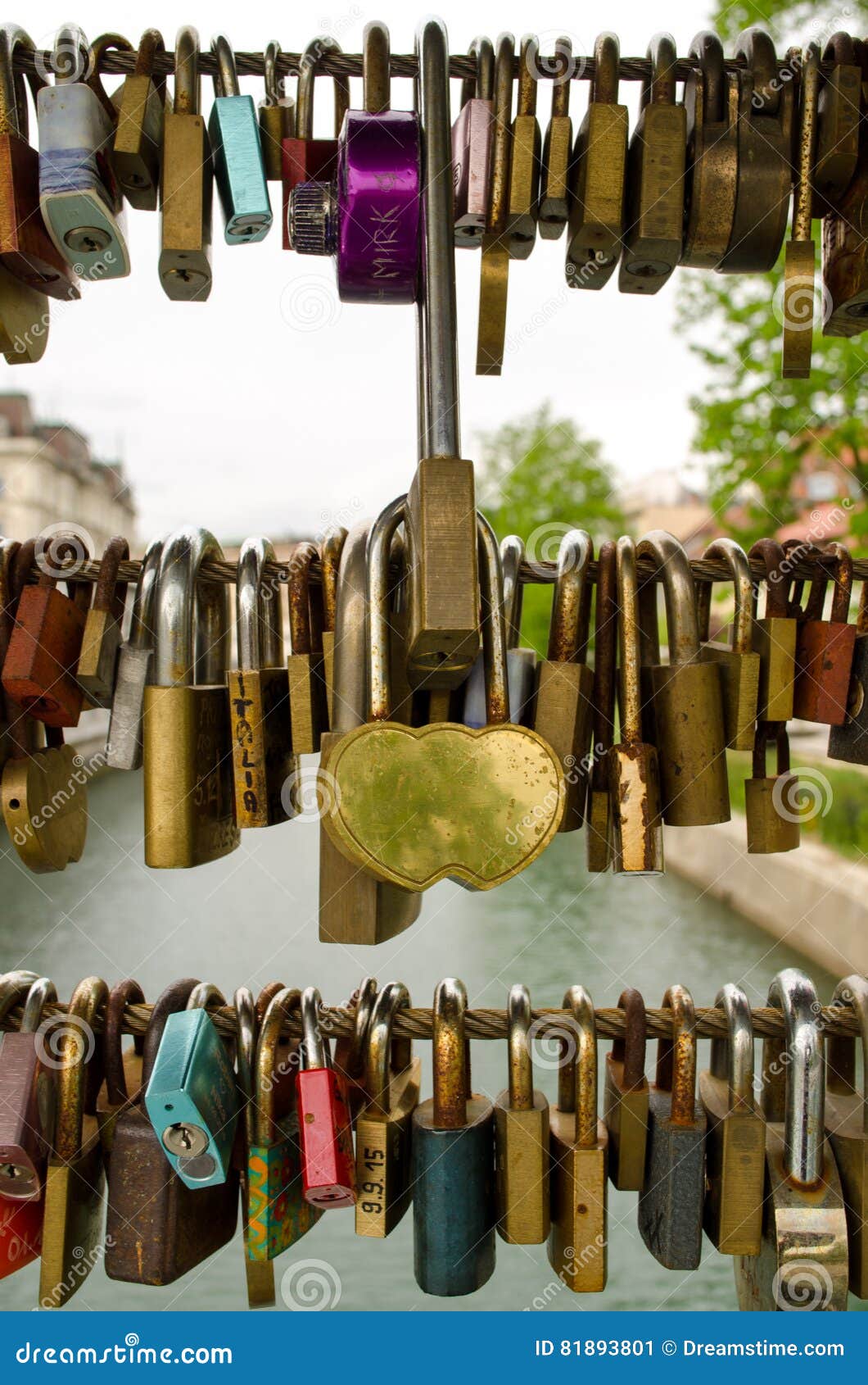 3 rows of Locks editorial photo. Image of blue, metal - 81893801