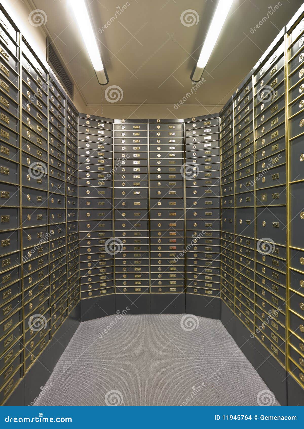 Rows of Luxurious Safe Deposit Boxes Stock Photo - Image of greed ...