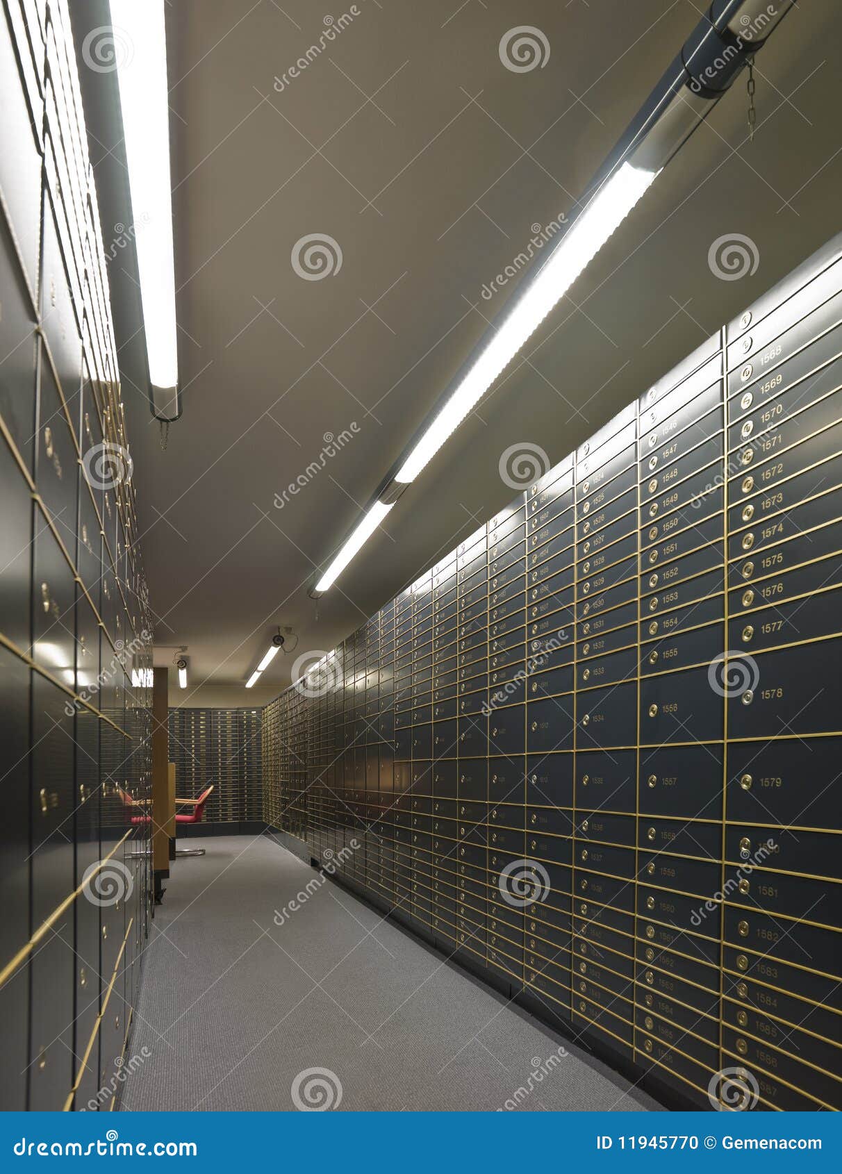 Rows of Luxurious Safe Deposit Boxes Stock Photo - Image of protection ...