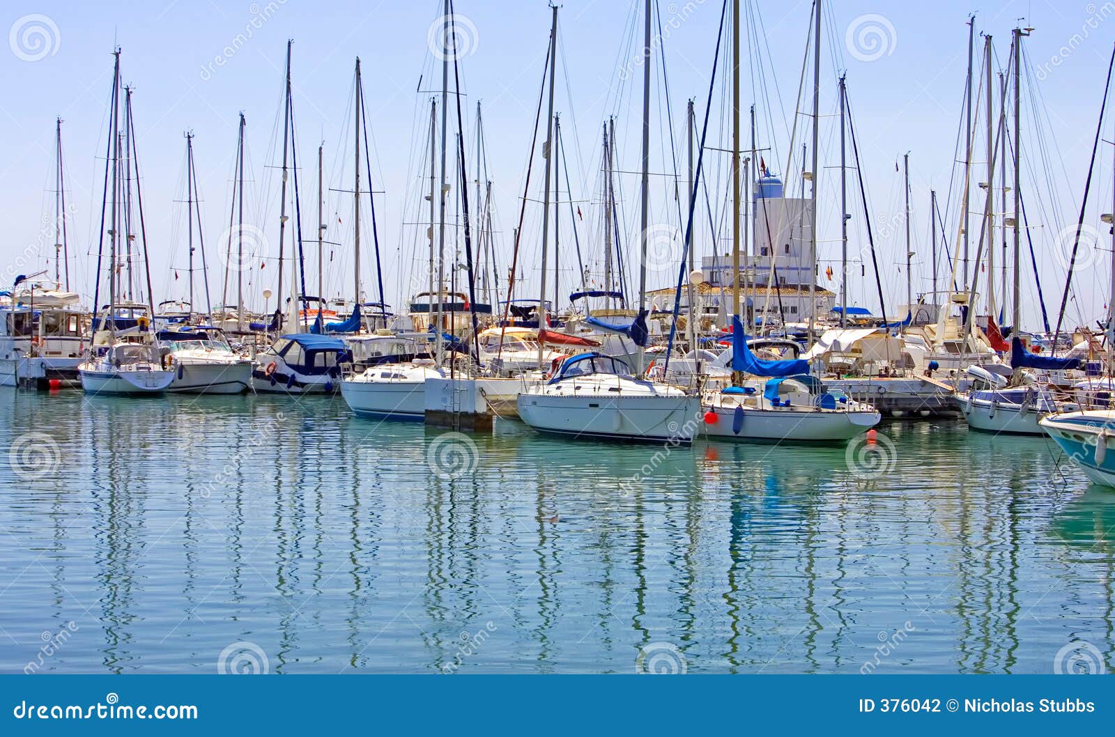 Rows of Luxury Yachts in Duquesa Port in Spain on the Costa Del Stock ...