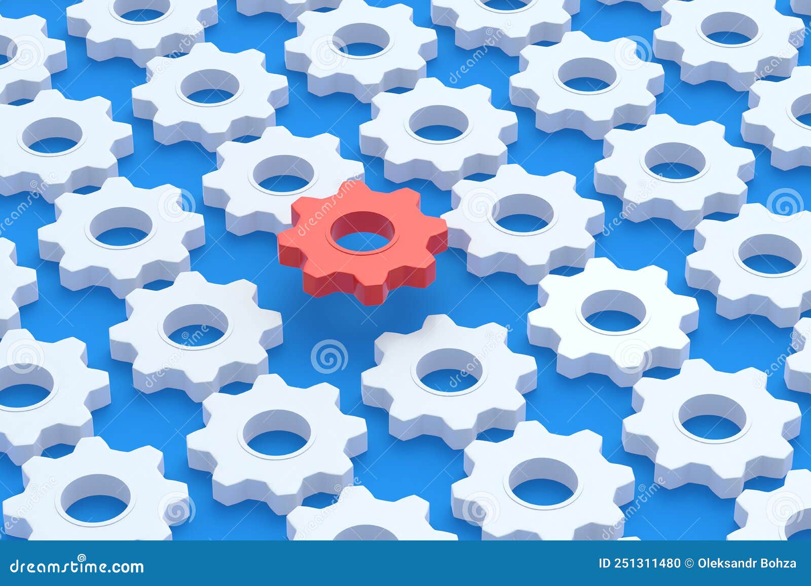 Levitating Gear On Yellow Background. Engineering Technology. Mechanism ...