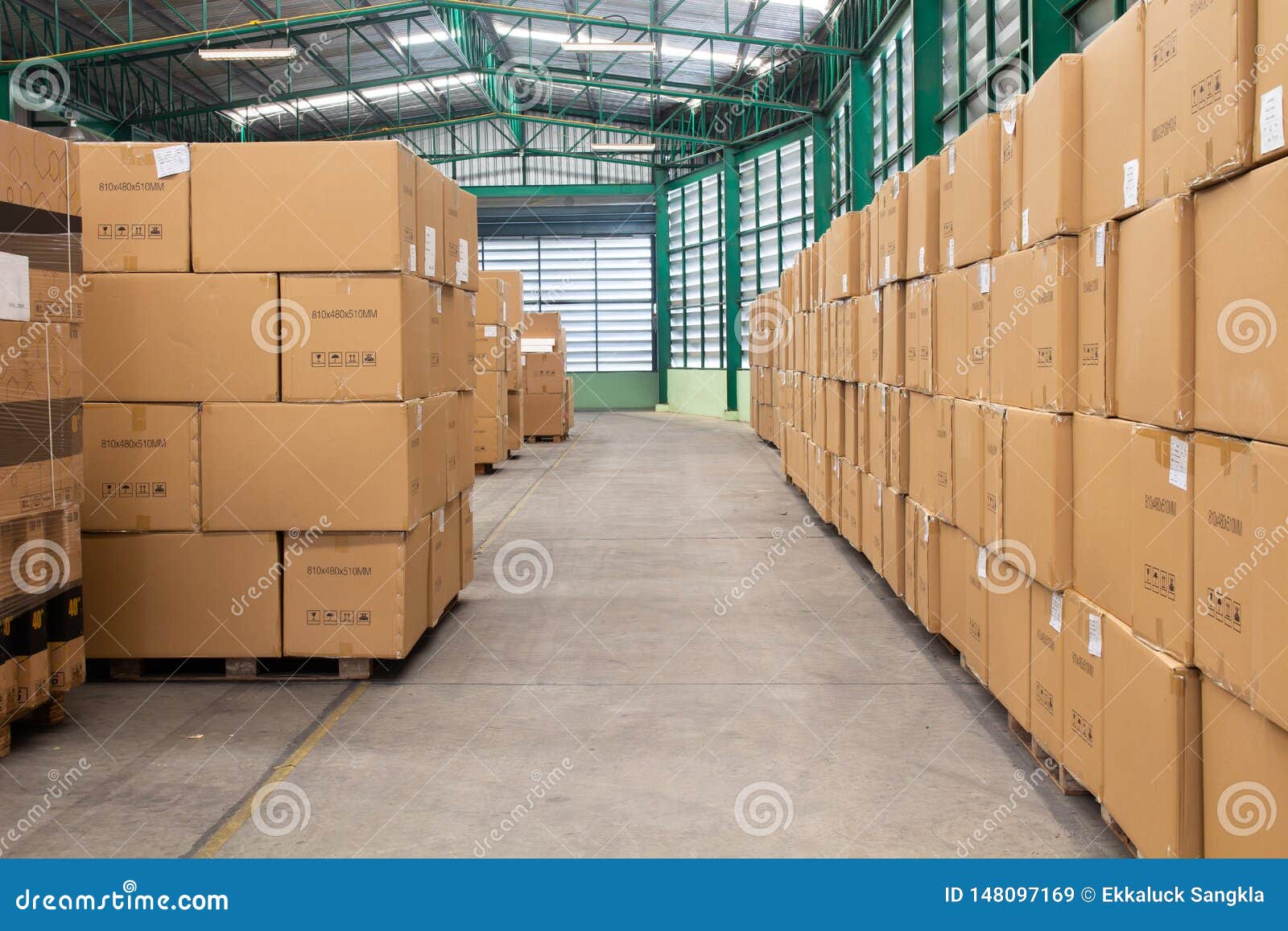 The Rows of Material Boxes or Product Boxes in Warehouse Area Stock ...