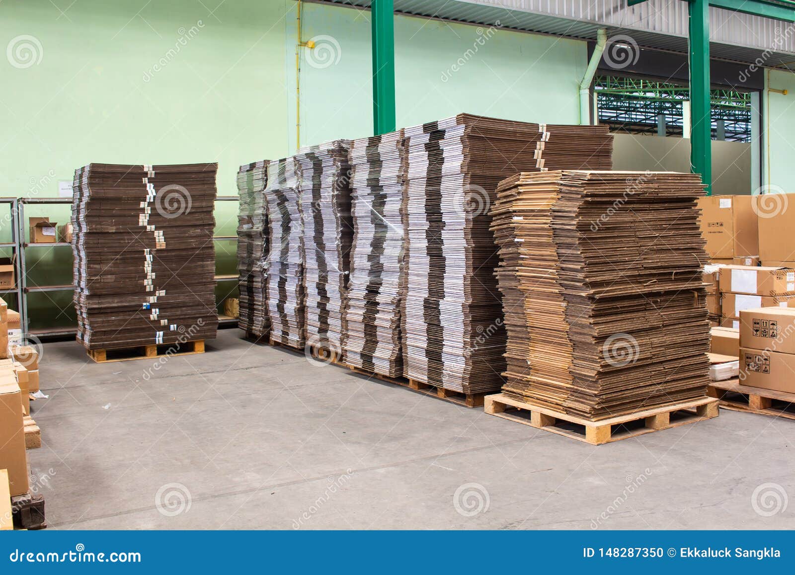 The Rows of Material Boxes or Product Boxes in Warehouse Area Stock ...