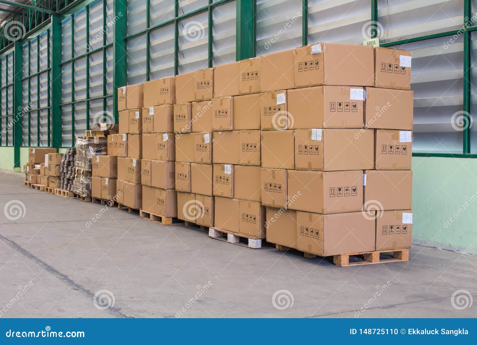 The Rows of Material Boxes or Product Boxes in Warehouse Area Ready for ...