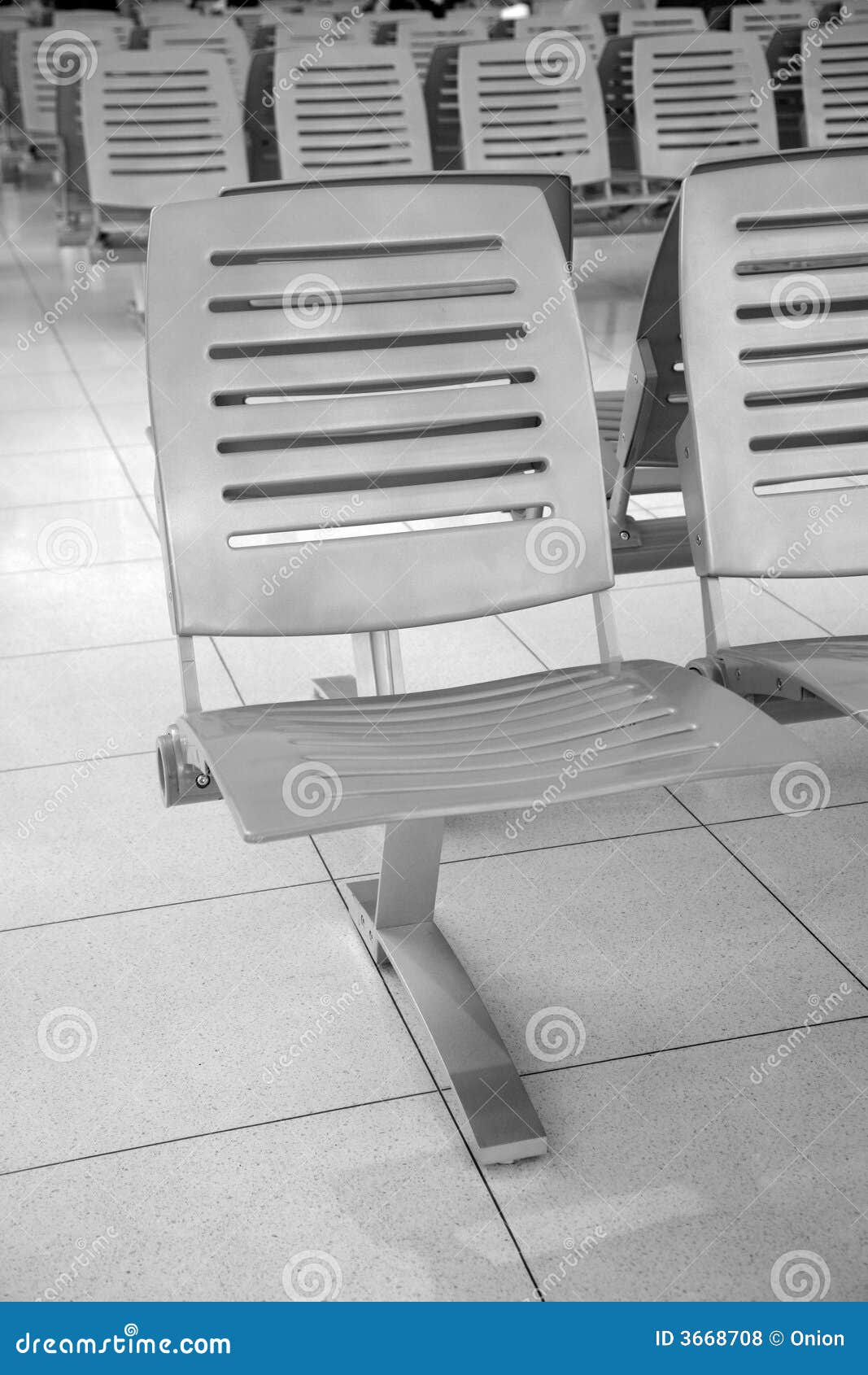 Rows of metal chairs stock photo. Image of chair, shiny - 3668708