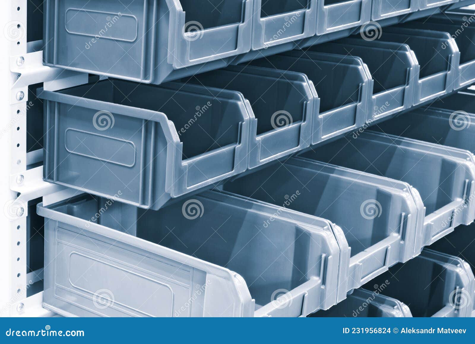 Rows of Multicolored Plastic Boxes for Components Stock Photo - Image ...