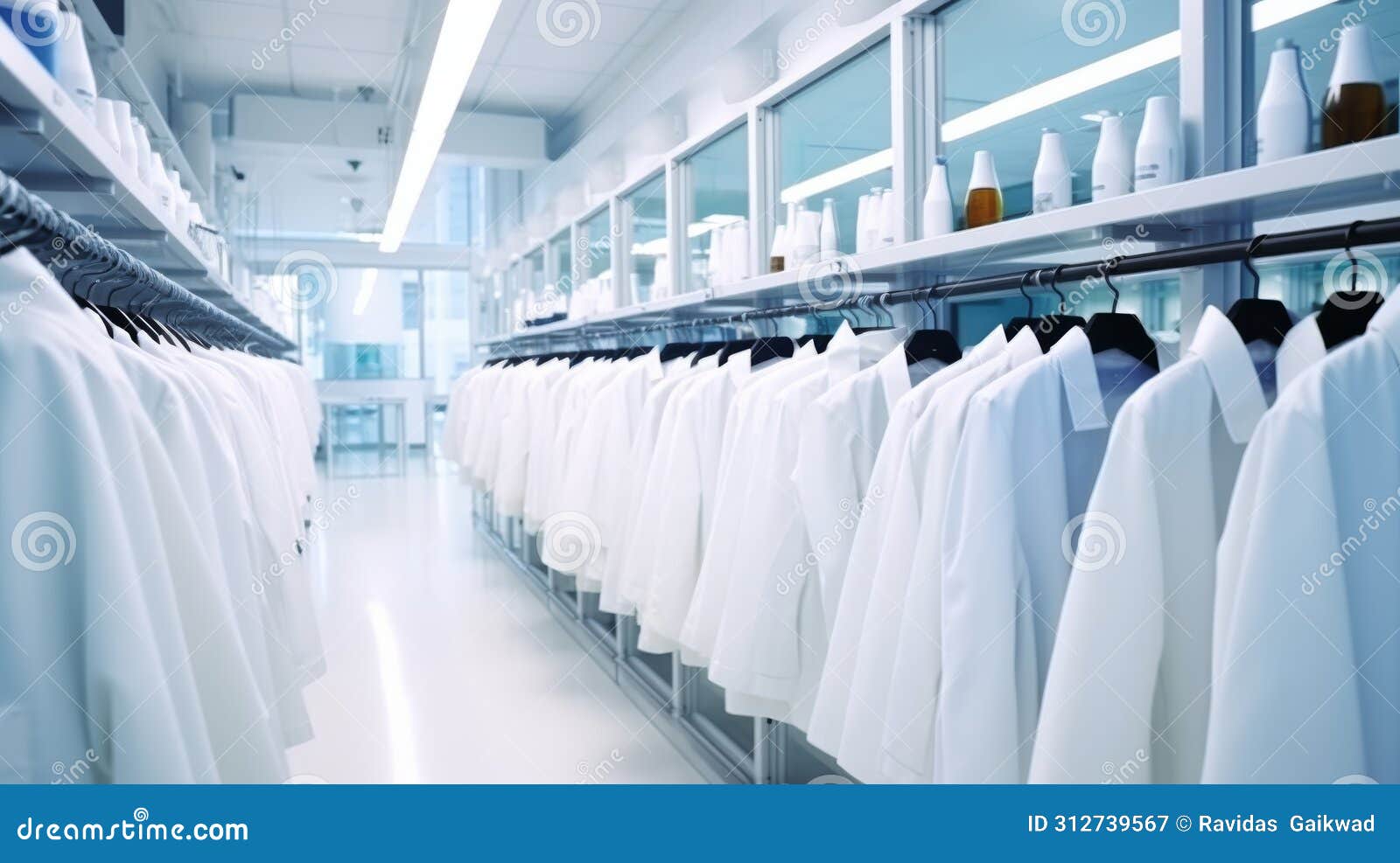 Neatly Hung In Closet, Front View Reveals Headphones And Hard Hat ...