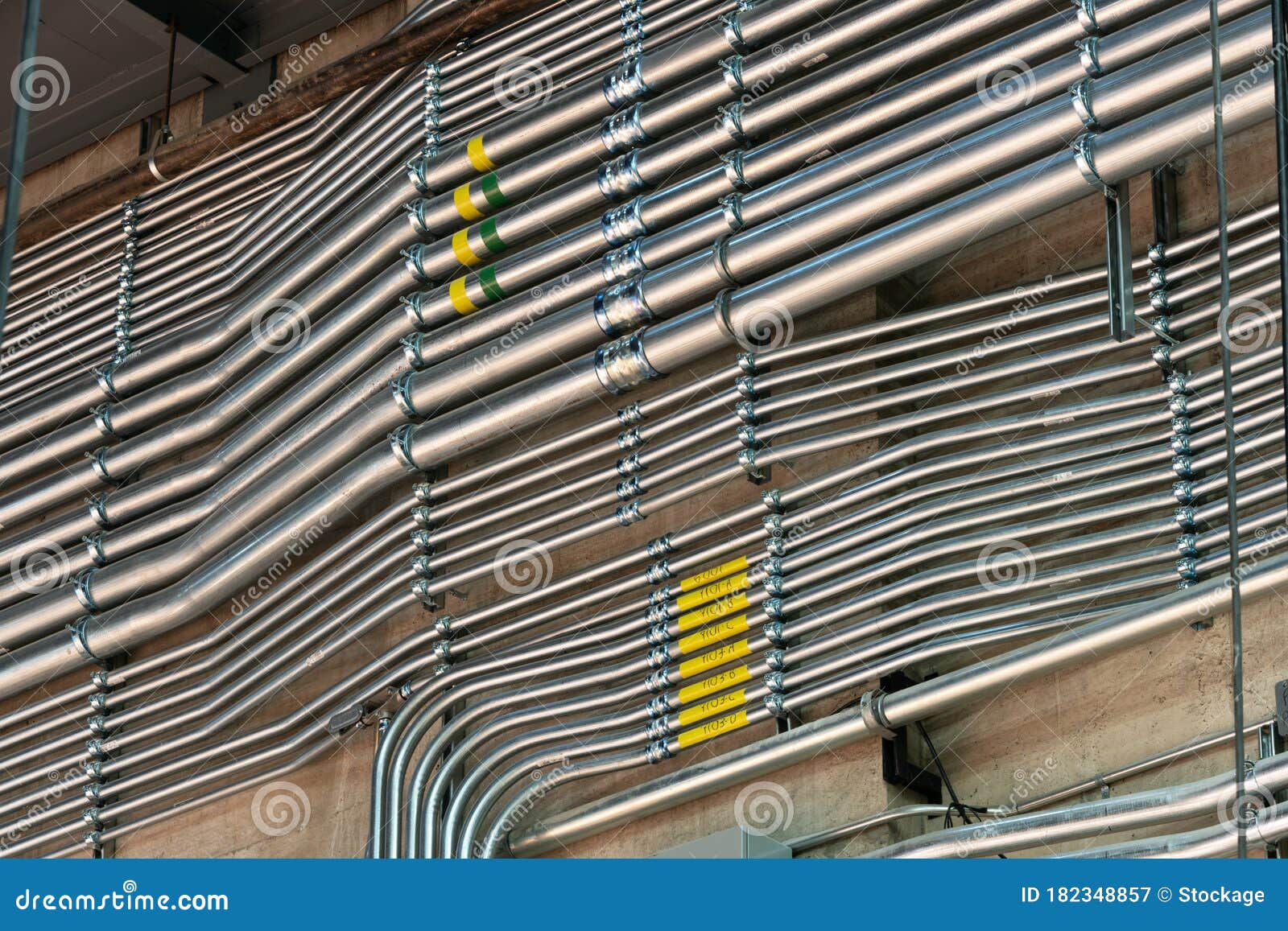Rows of New Conduit Being Installed Stock Image - Image of renovated ...