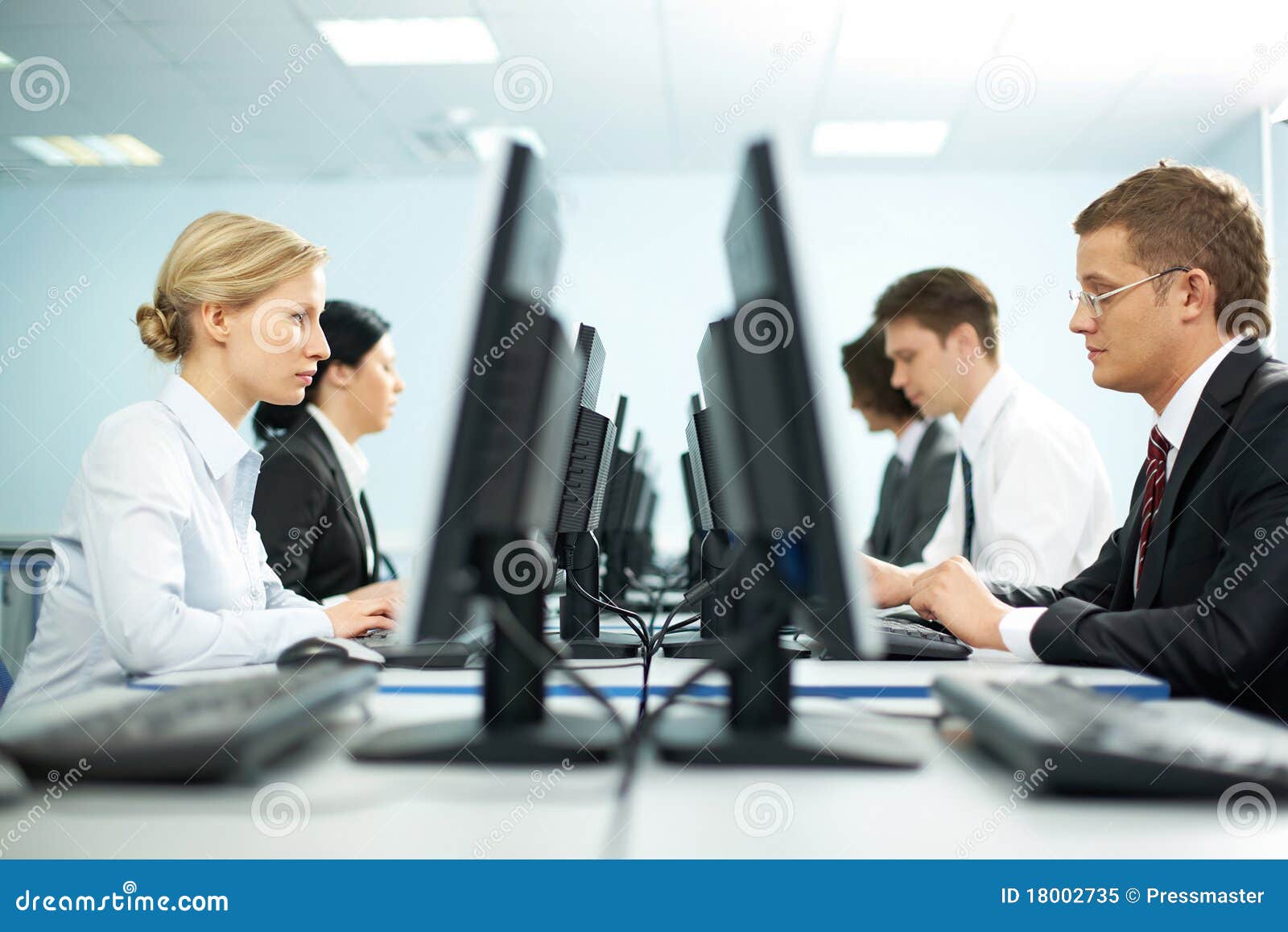 Rows of office workers stock image. Image of place, expertise - 18002735
