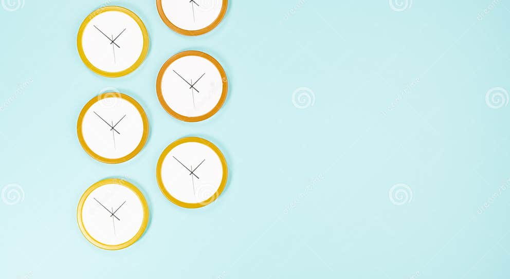 Row of clocks stock illustration. Illustration of minute - 224305618
