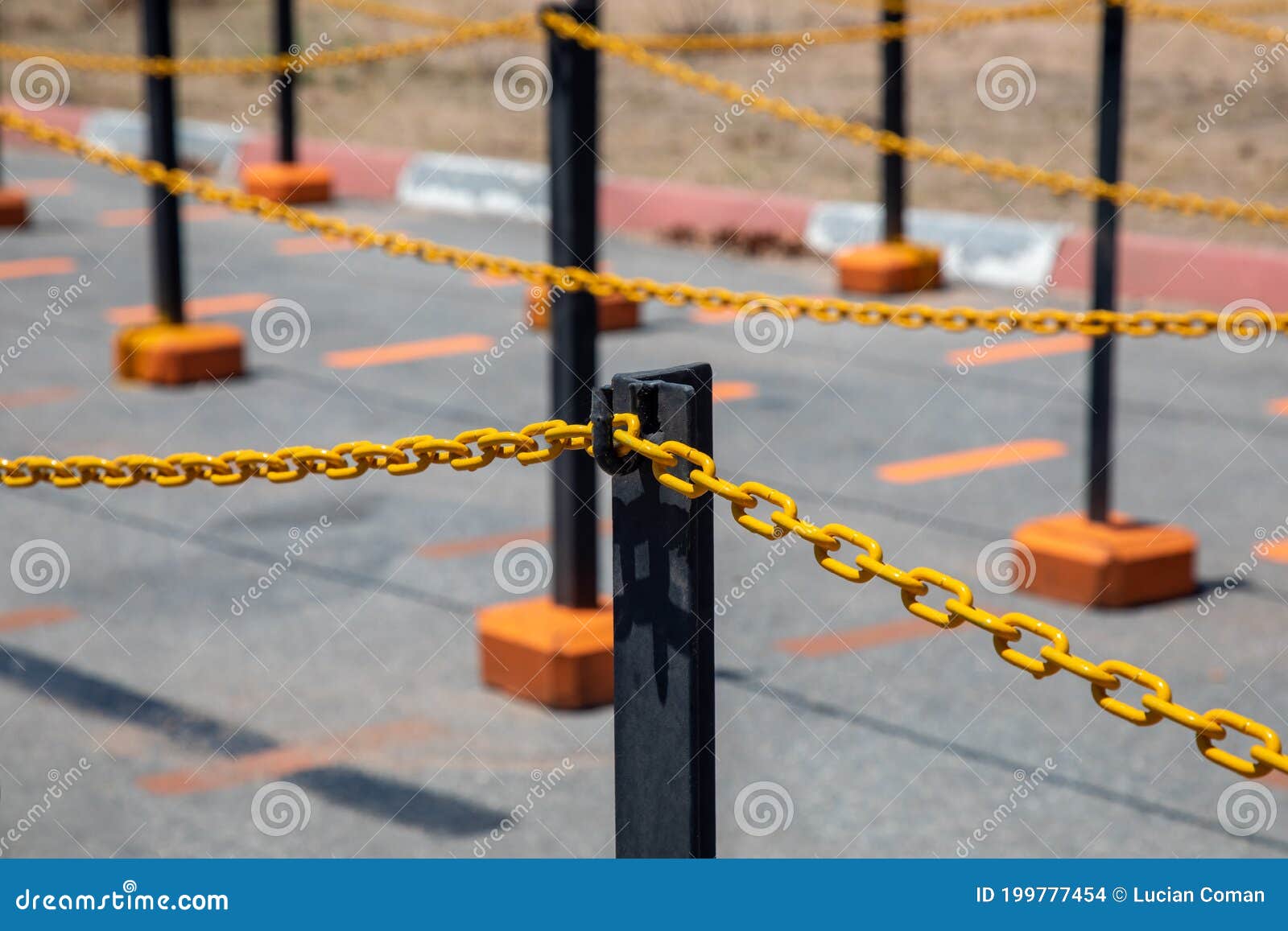 Chained borders stock photo. Image of pole, embankment - 199777454