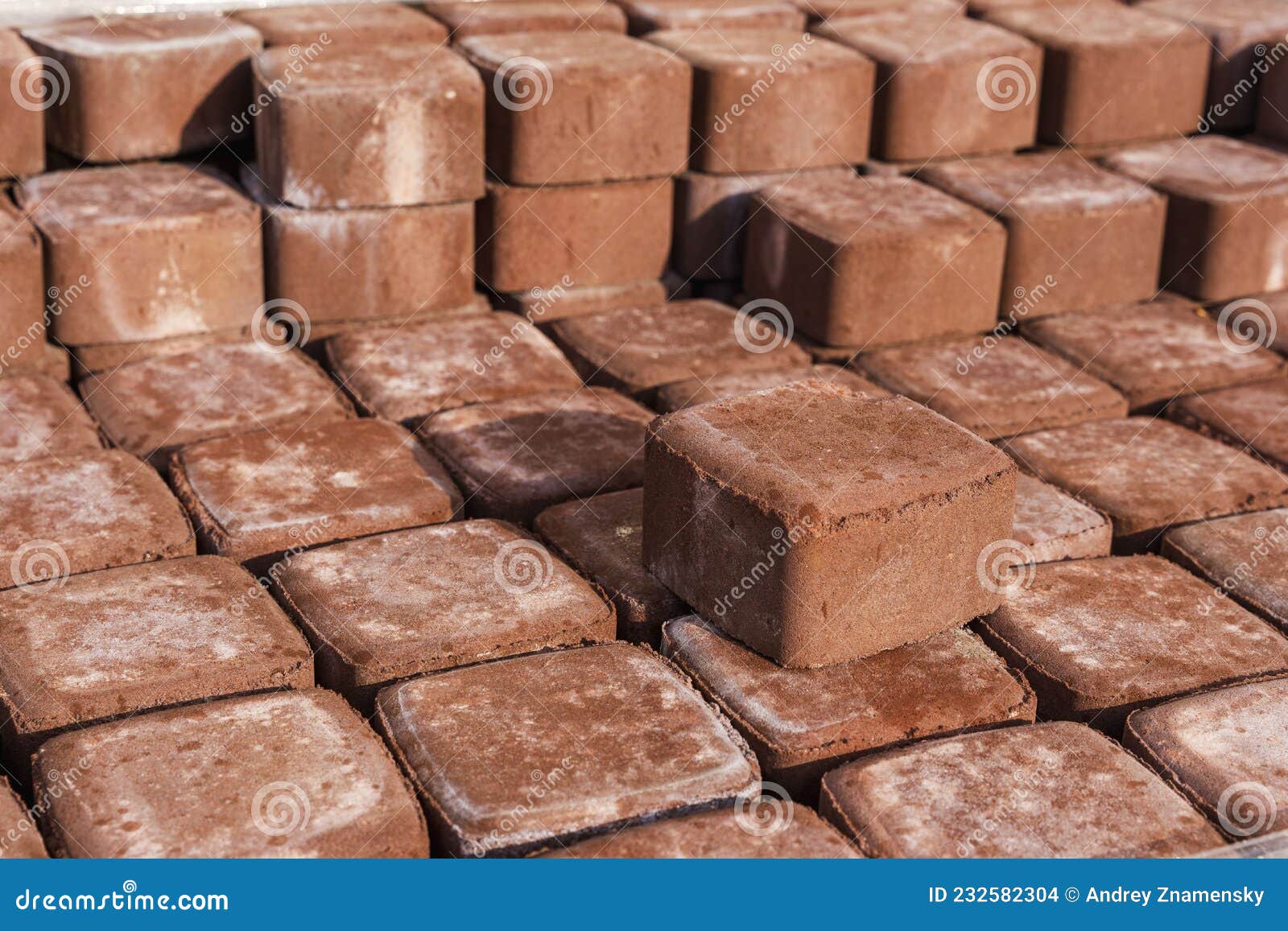 Rows Of Paving Slabs On A Pallet, Paving Stones Are Prepared For Paving ...