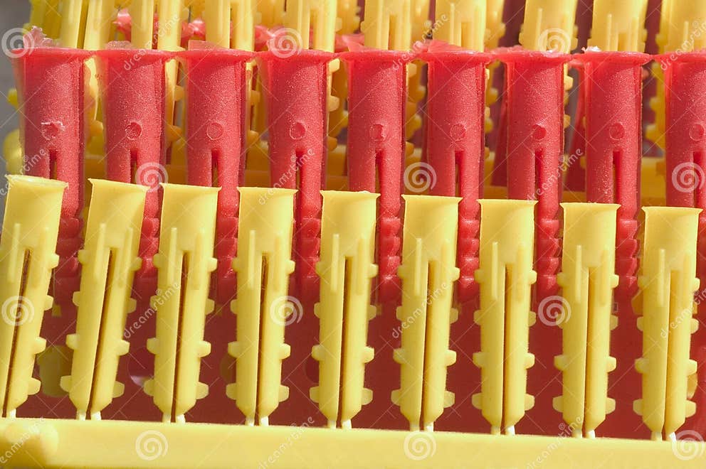 Rows of plastic plugs stock photo. Image of rawlplug, group - 7611704