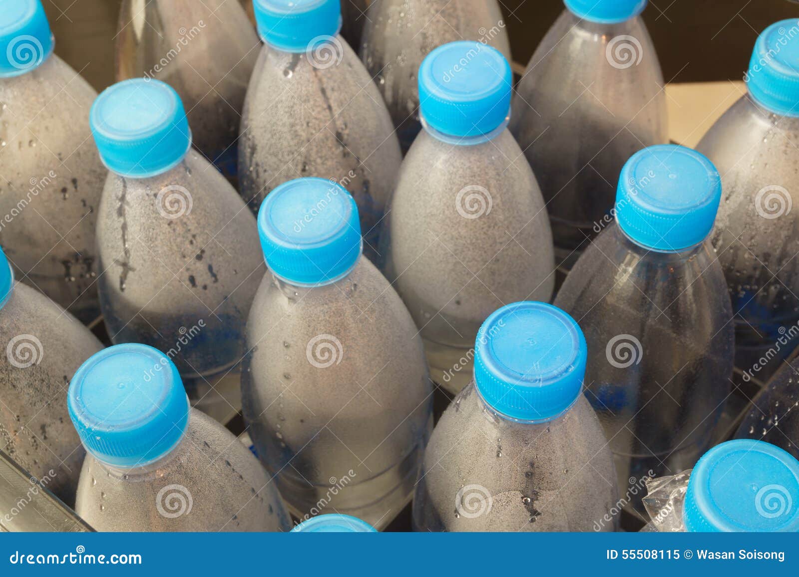 Rows of Plastic Water Bottles Stock Image - Image of health, group ...