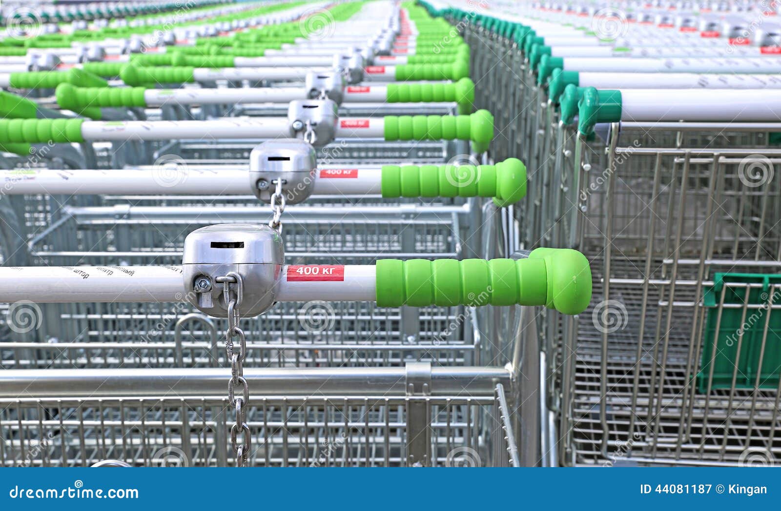Rows of a Plurality of Trolleys Stock Image - Image of supermarket ...