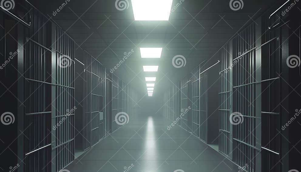 Rows of Prison Cells, Prison Interior Stock Image - Image of cage ...