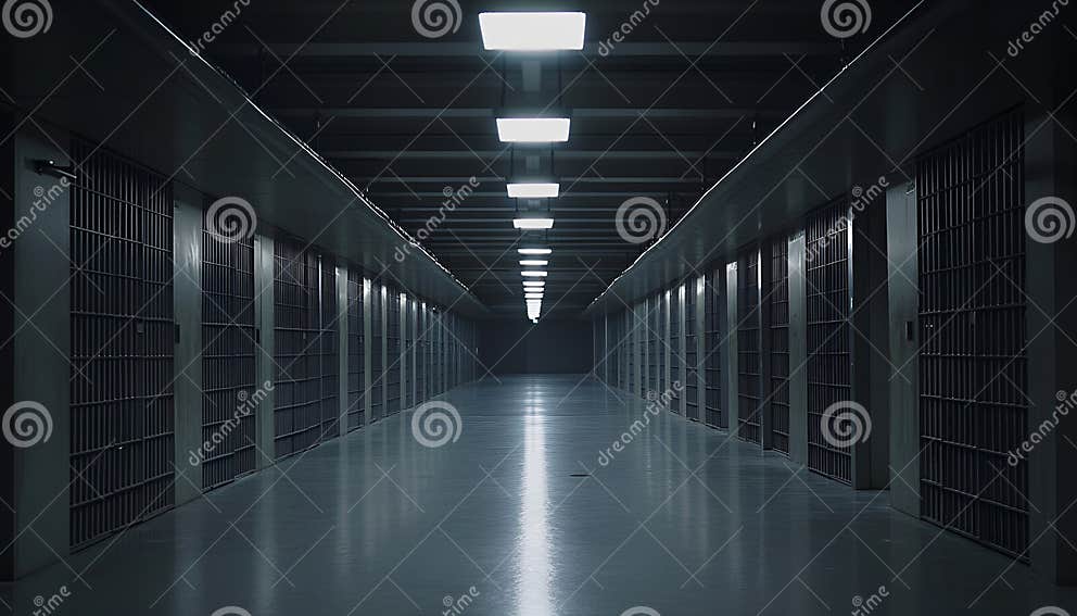 Rows of Prison Cells, Prison Interior Stock Image - Image of security ...