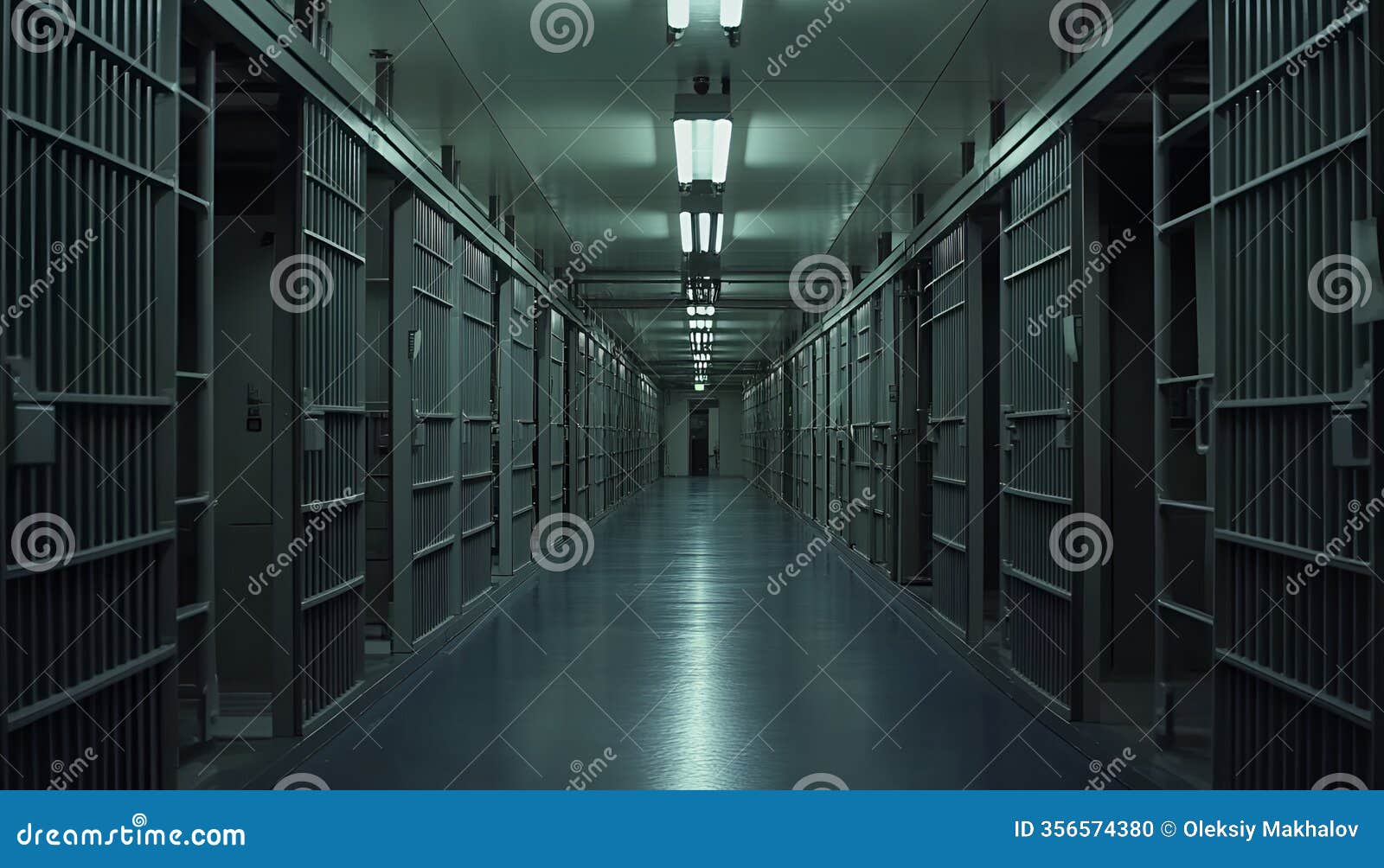 Rows of Prison Cells, Prison Interior Stock Photo - Image of modern ...