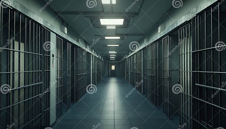 Rows of Prison Cells, Prison Interior Stock Photo - Image of bars ...