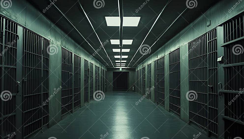 Rows of Prison Cells, Prison Interior Stock Photo - Image of empty ...