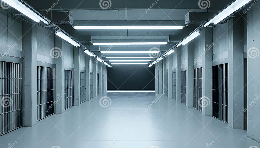 Rows of Prison Cells, Prison Interior Stock Image - Image of jail, cage ...