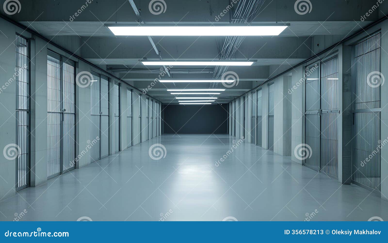 Rows of Prison Cells, Prison Interior Stock Image - Image of steel ...