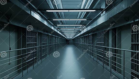 Rows of Prison Cells, Prison Interior Stock Photo - Image of iron, gaol ...