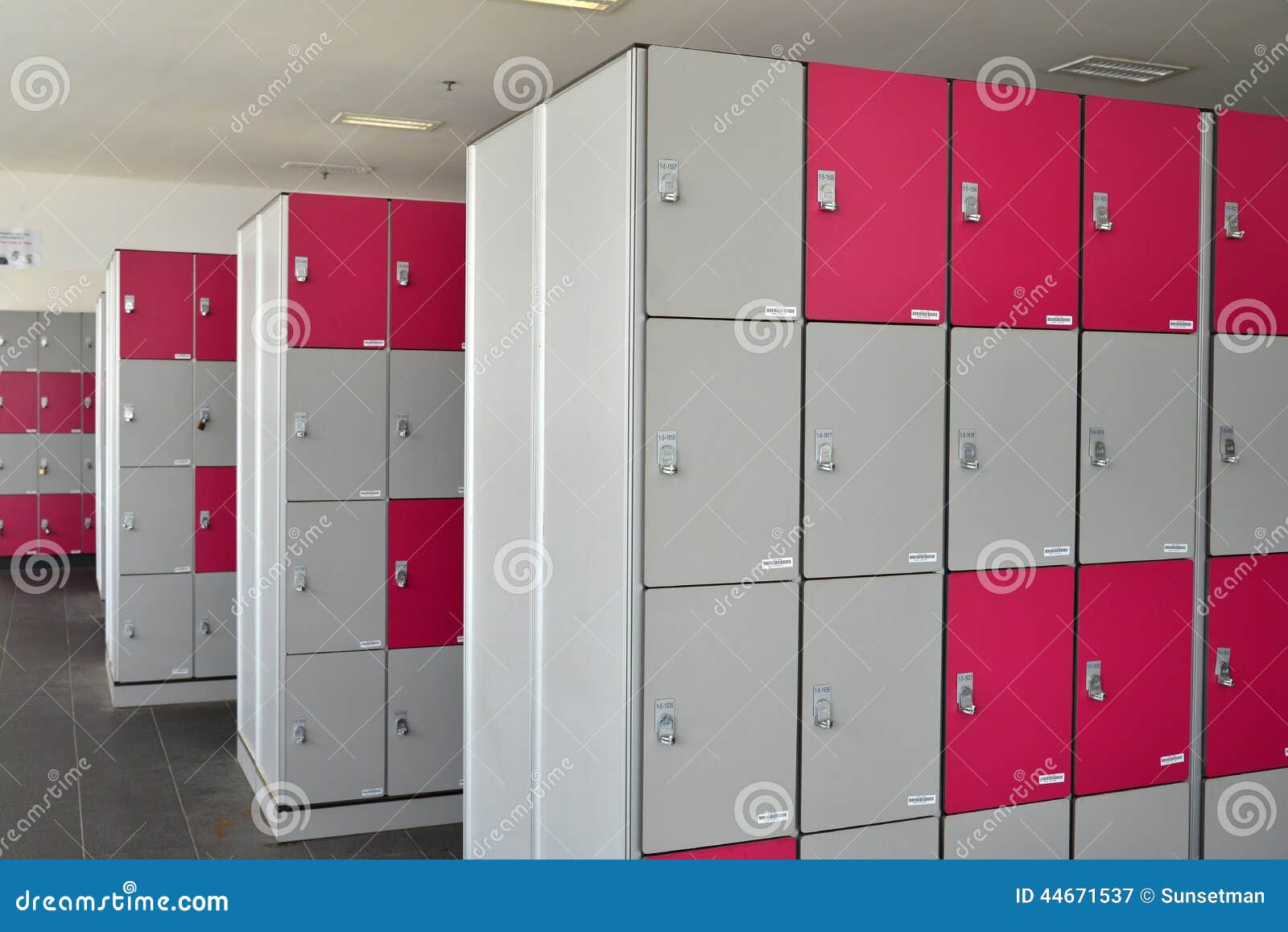 Rows of Public Lockers stock image. Image of fixture - 44671537