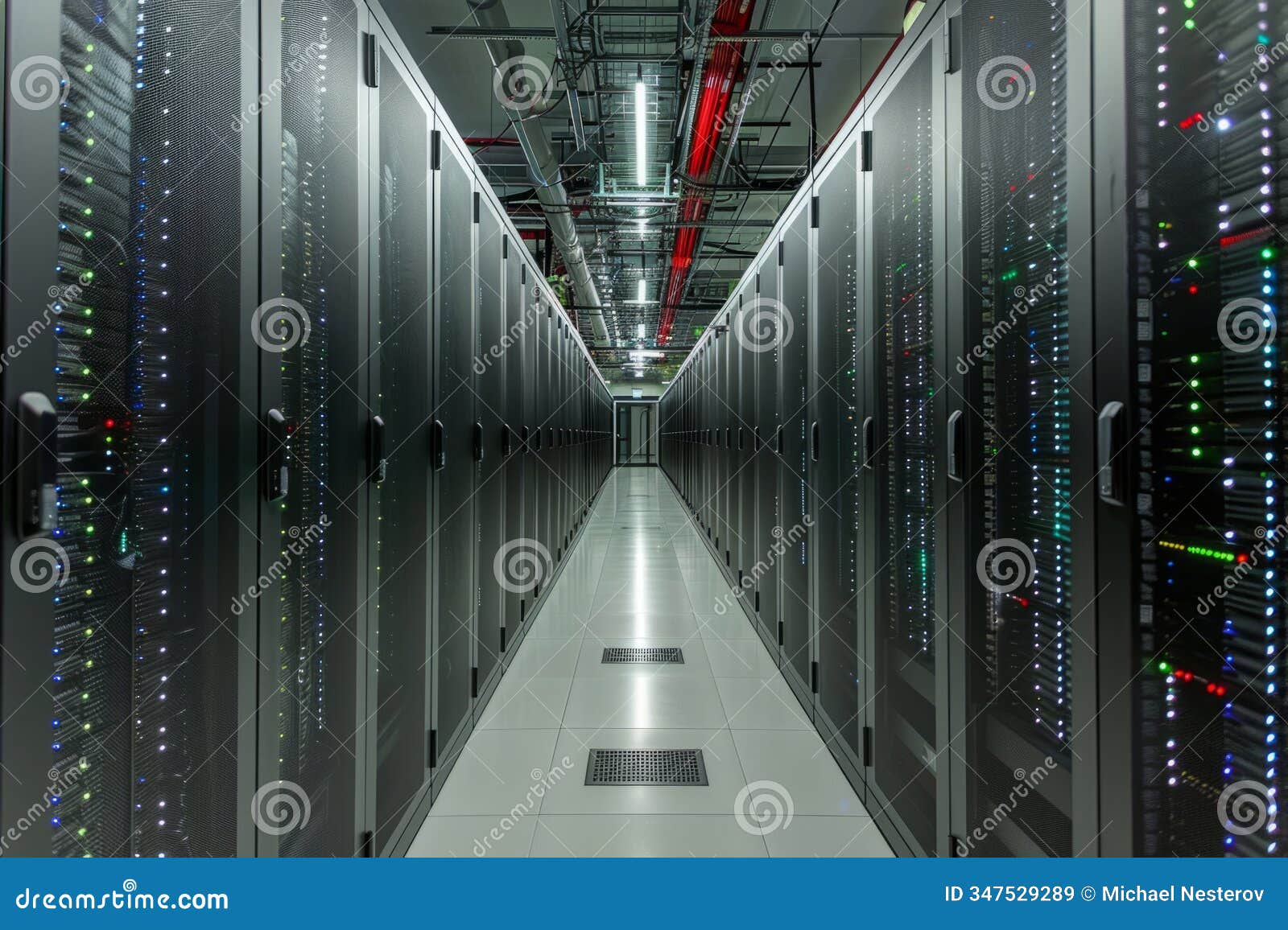 Rows of Racks with Servers of a Data Center Stock Image - Image of ...