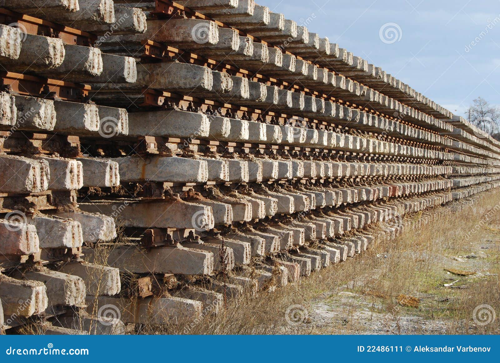 Rows of Rails and Cross-ties Stock Image - Image of texture, rust: 22486111