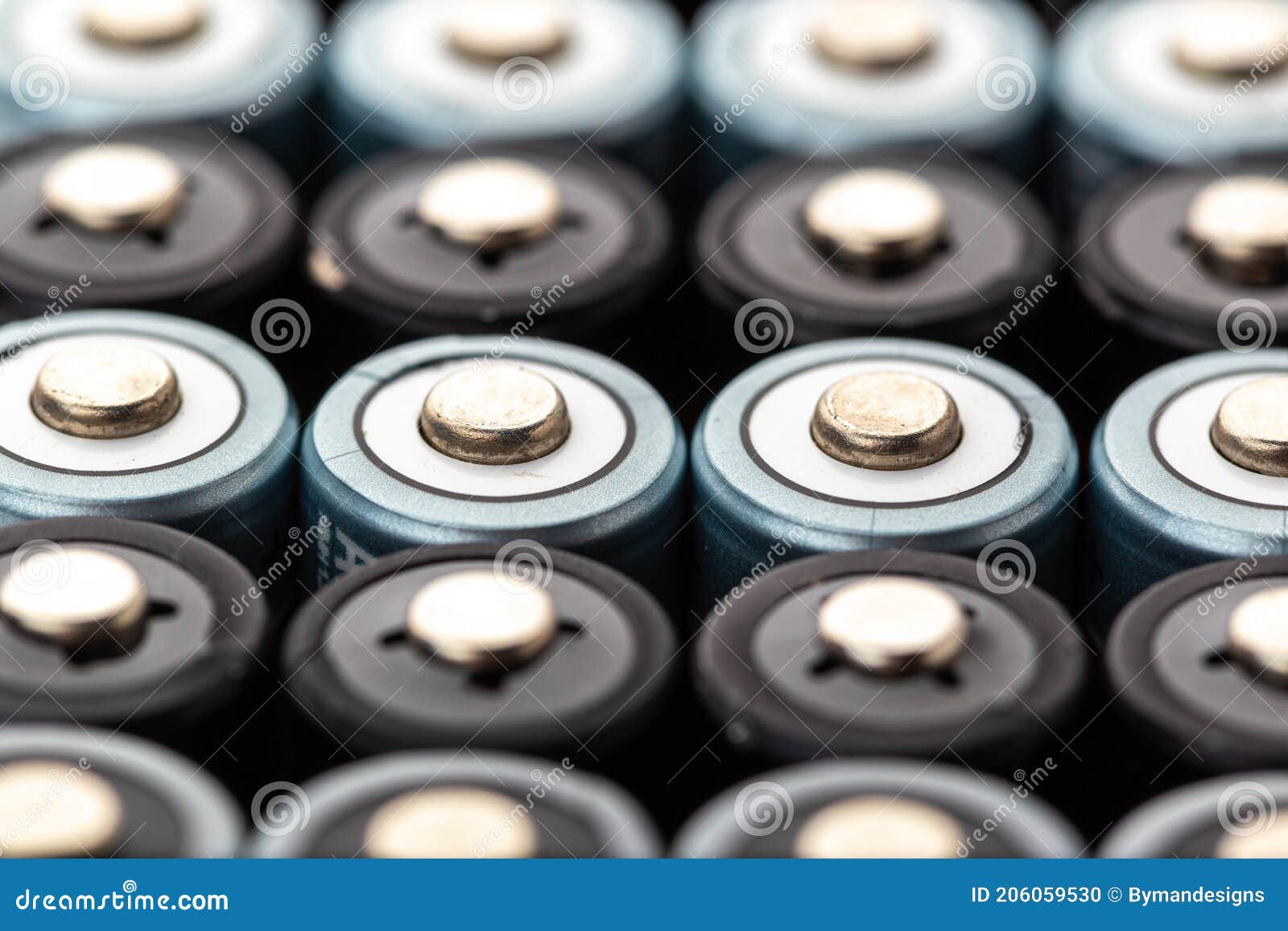 Rows of Rechargeable Battery Stock Photo - Image of metallic, alkaline ...