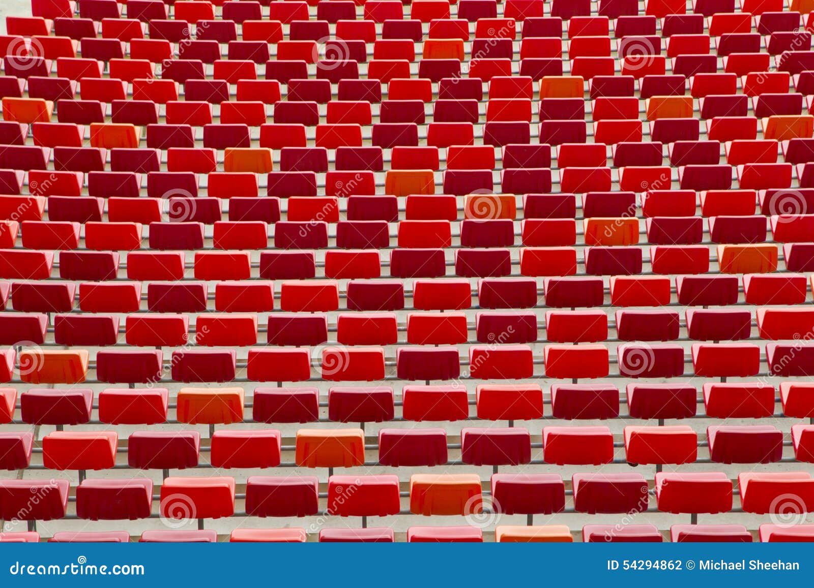 Rows of red chairs stock photo. Image of game, education - 54294862
