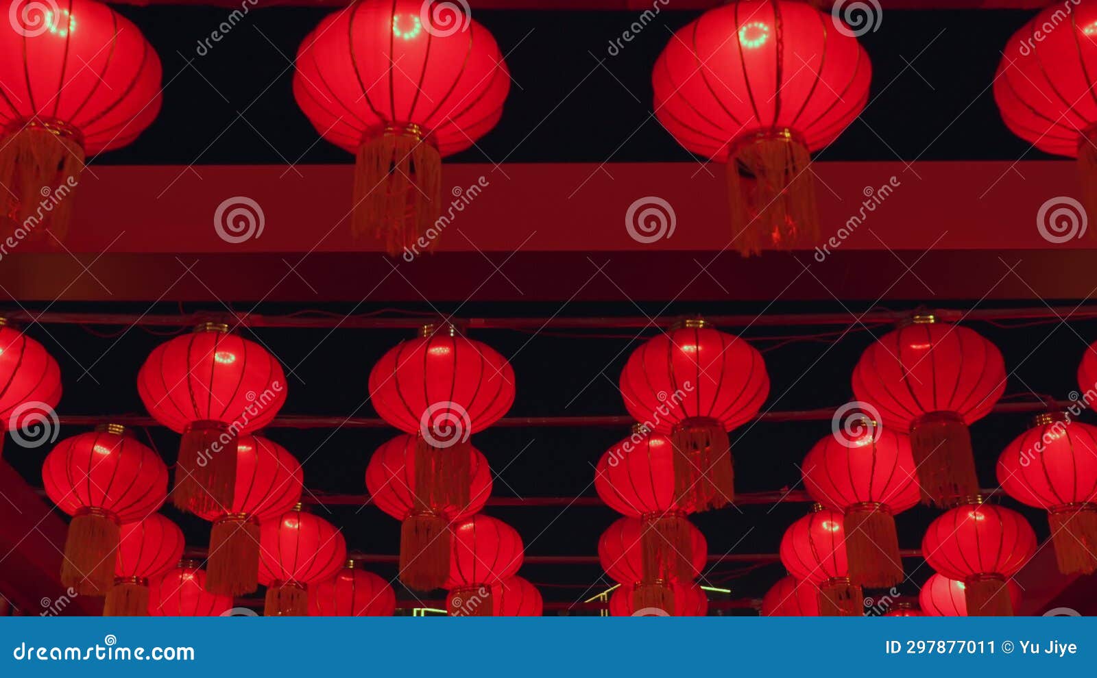 Rows of Red Lanterns for Chinese New Year Stock Video - Video of ...