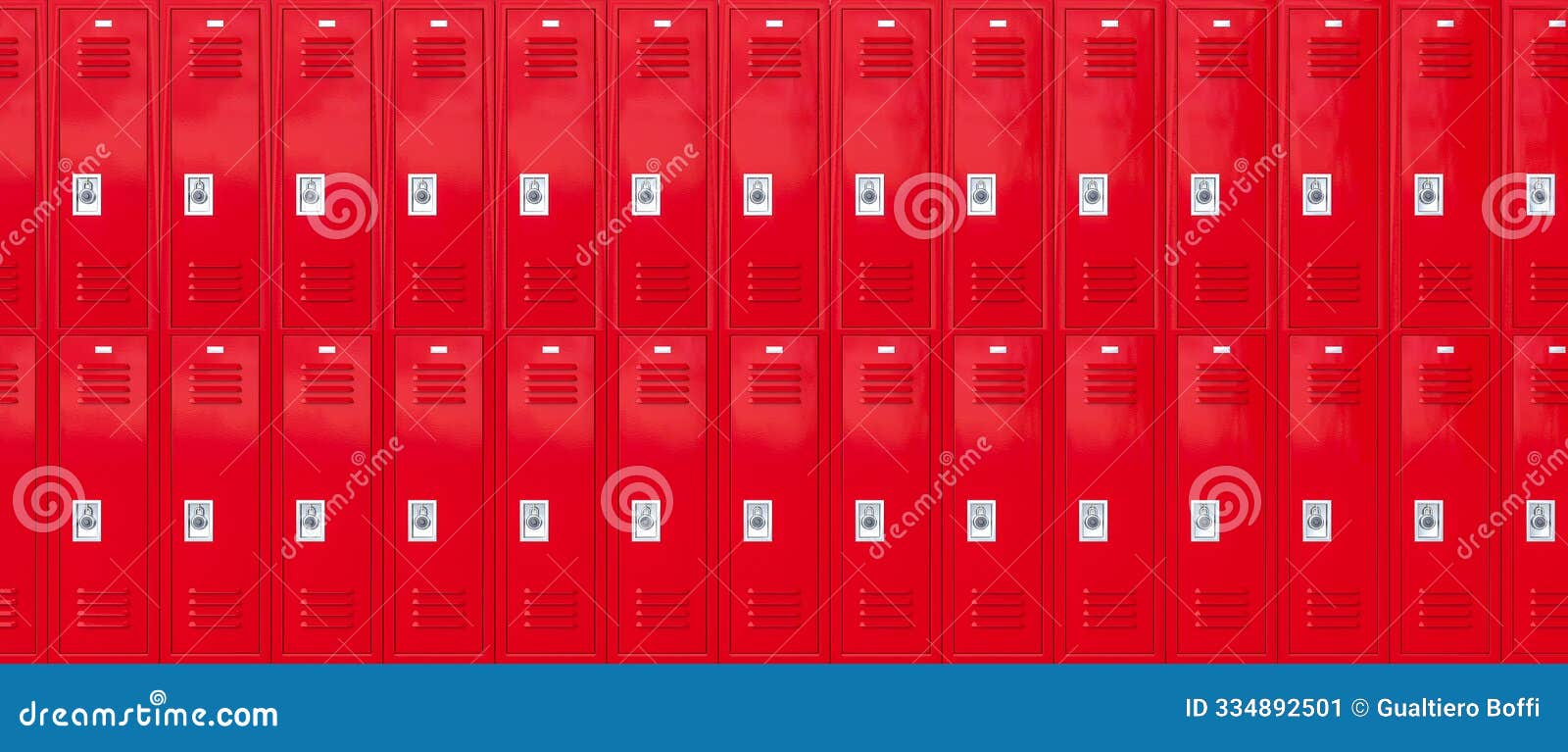 Rows Red School Lockers Create a Background Stock Illustration ...