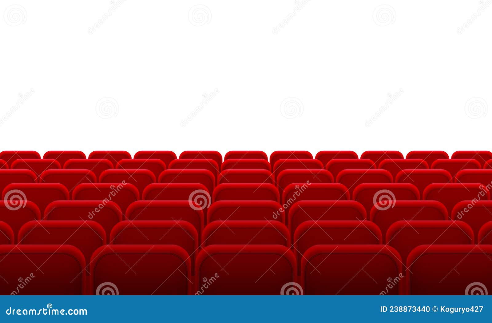 "Rows of Red Seats, Back View. Interior Element. Vector Realistic 3d ...