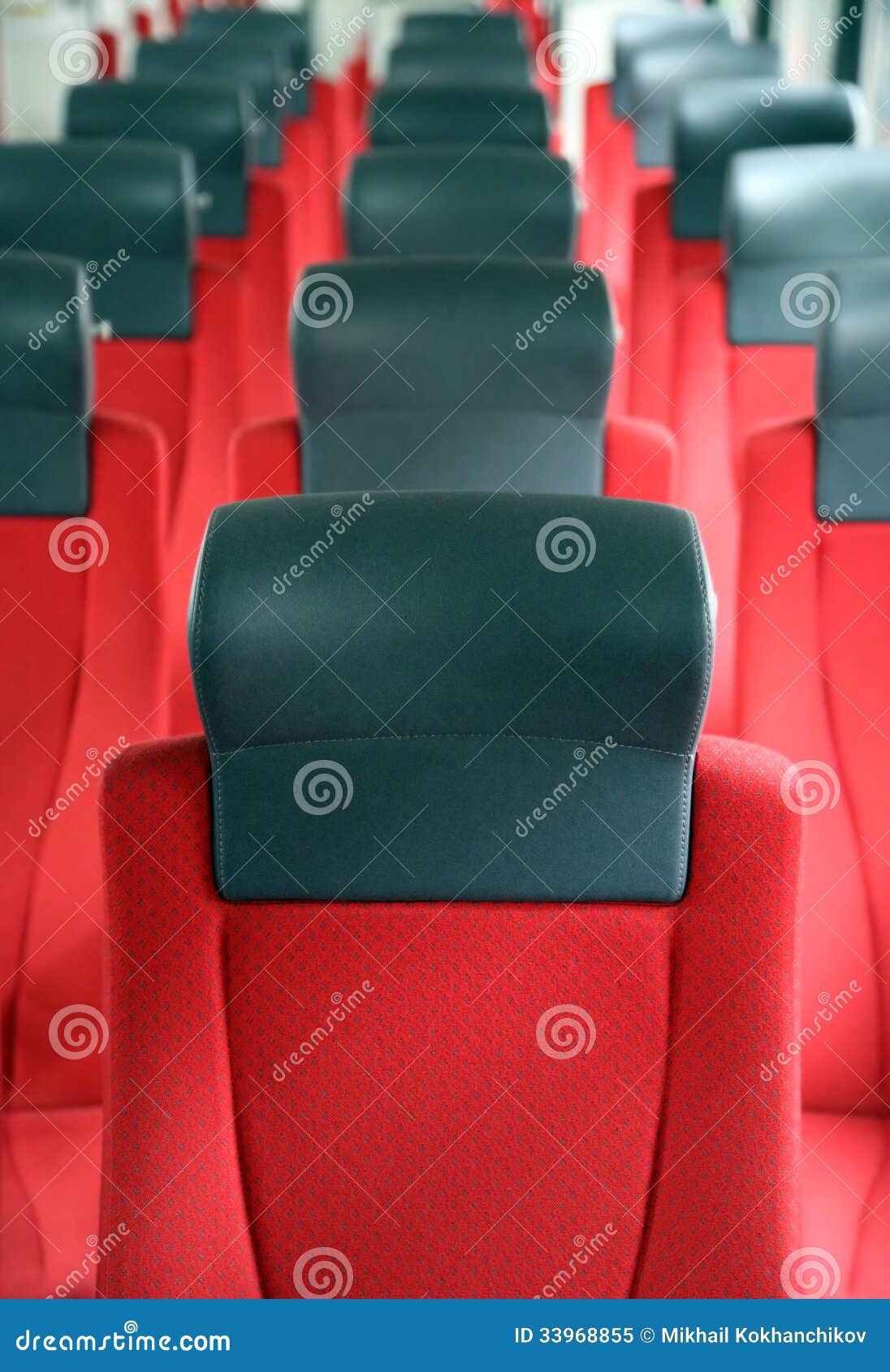 Rows of red seats in train stock image. Image of modern - 33968855
