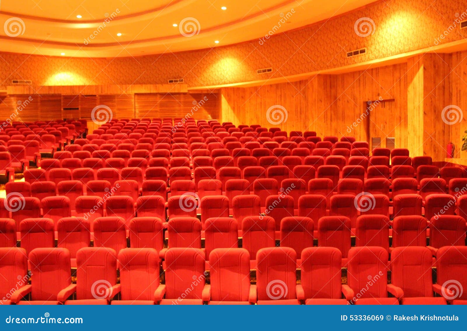 Rows of Red Theater Seats stock image. Image of hall - 53336069