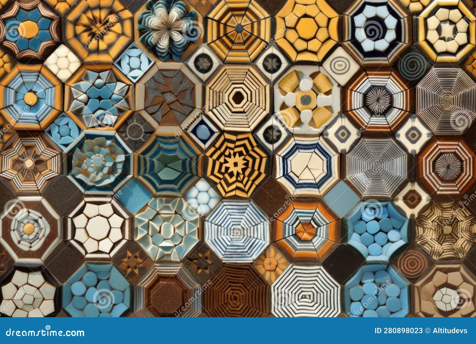 Rows of Repeating Patterns and Symmetrical Shapes, Such As Honeycomb or ...