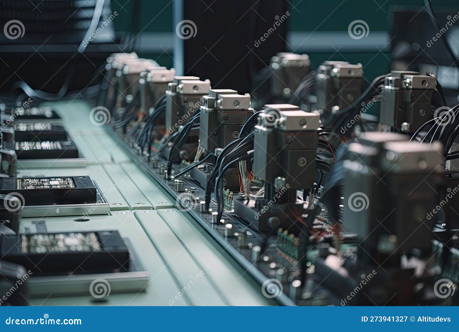 Rows of Robotic Arms, Performing Precise Assembly Tasks on Circuit ...