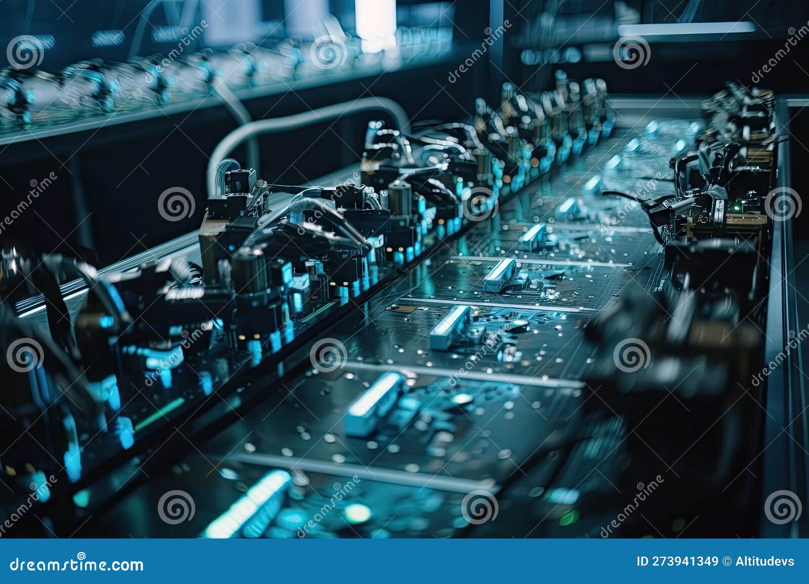 Rows of Robotic Arms, Performing Precise Assembly Tasks on Circuit ...