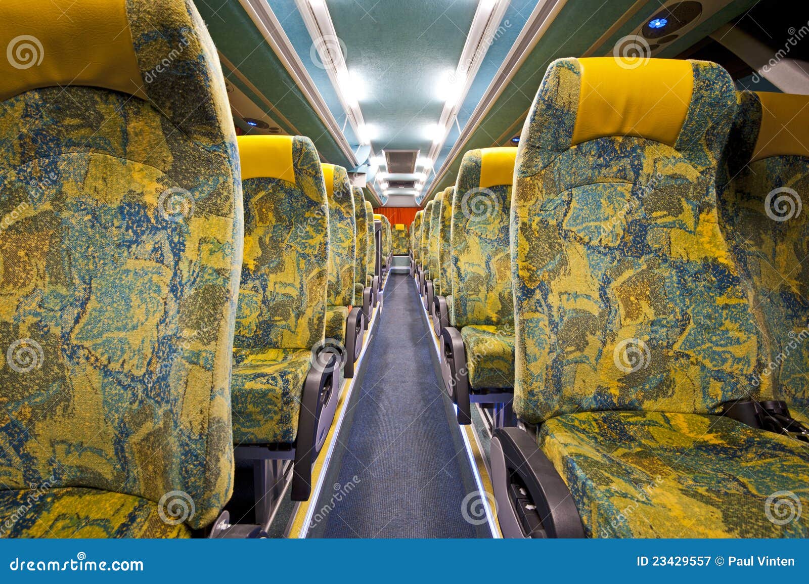 Rows of seats on a bus stock image. Image of inside, interior - 23429557